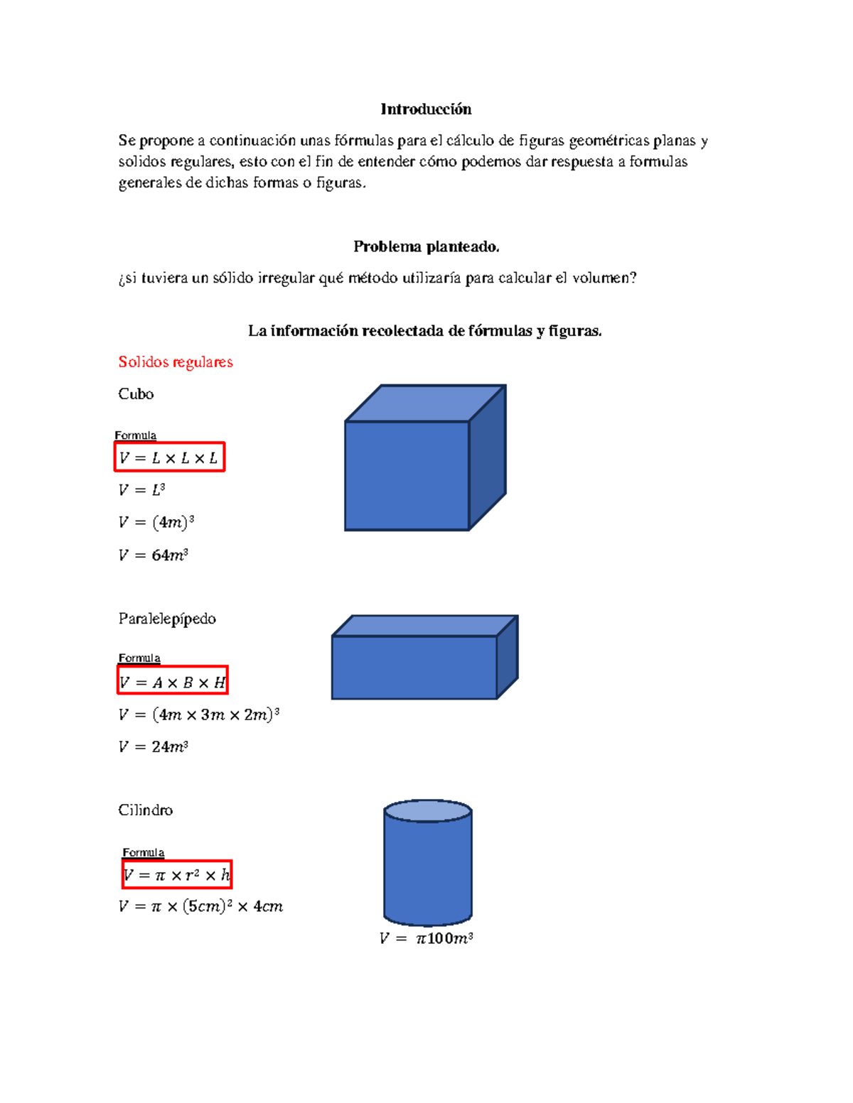 Algoritmo para el Cálculo de Áreas y Volúmenes de Figuras Geométricas ...