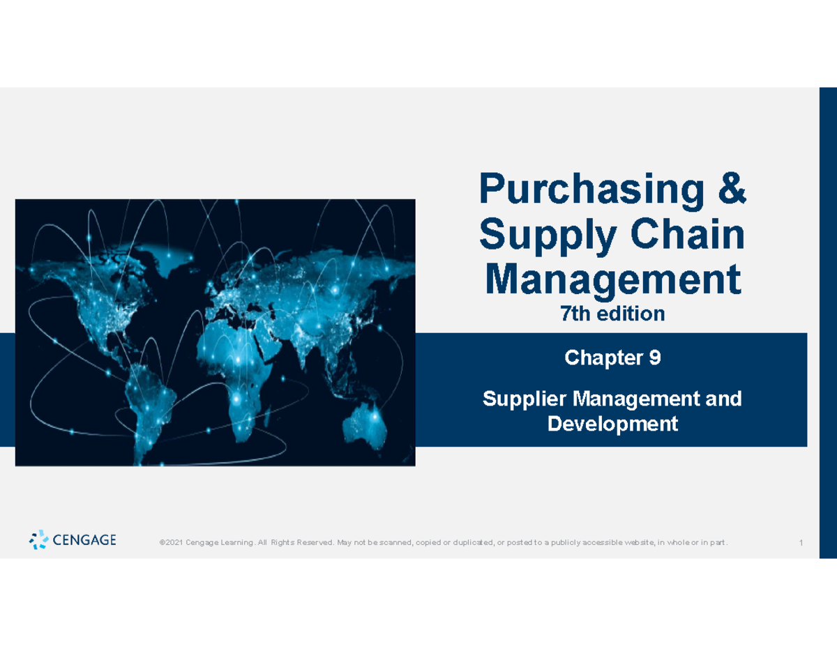 Purchasing Supply Chain Management 7th Ed: Ch 9 & 19 Lecture Slides ...