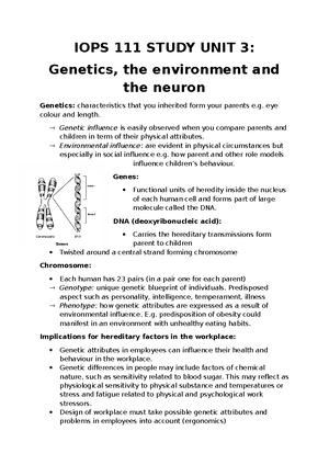 BMAN111 Study Unit 2 - BMAN 111 STUDY UNIT 2 Management: the process of ...