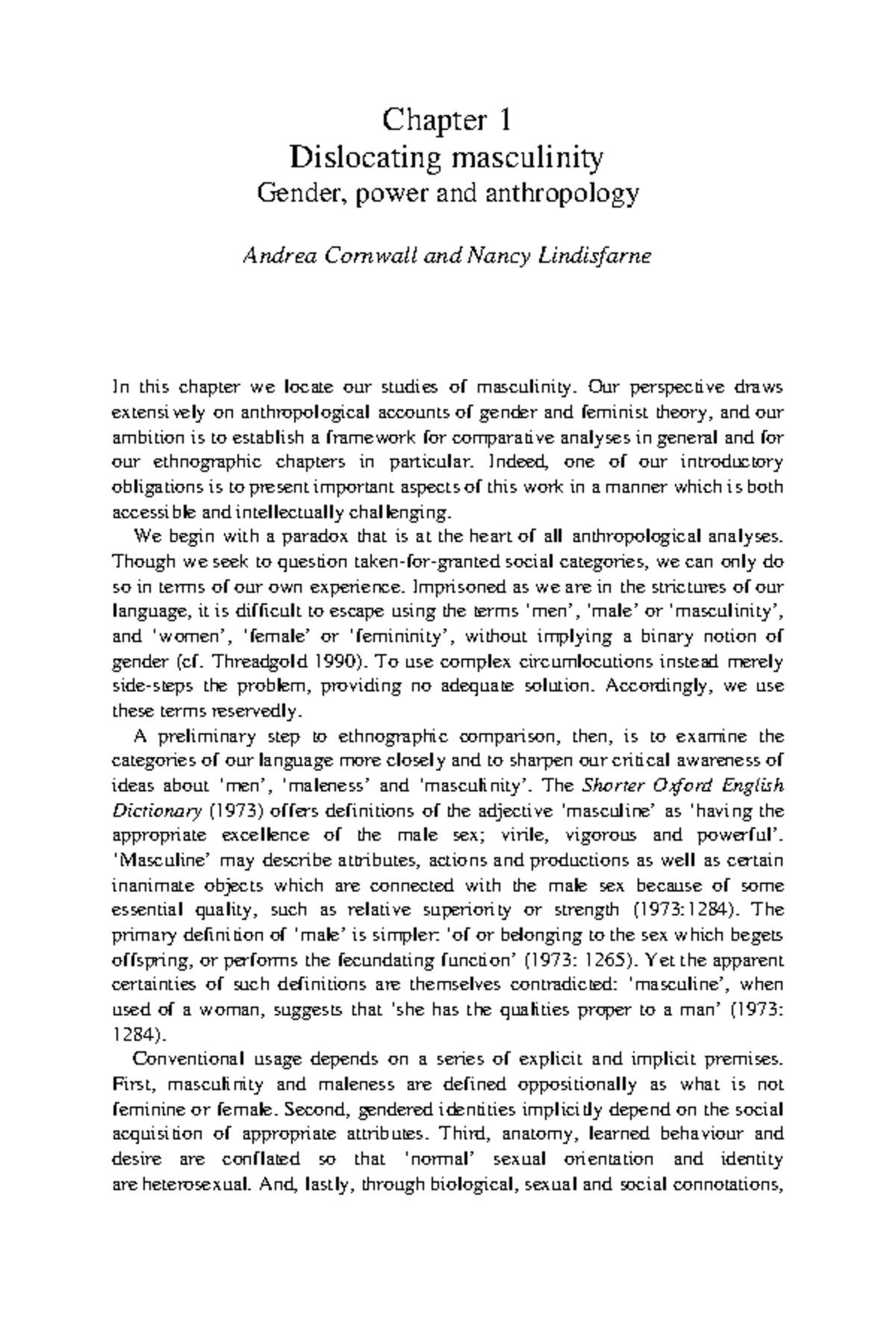 Chapter 1: Dislocating Masculinity - Gender, Power, and Anthropology ...