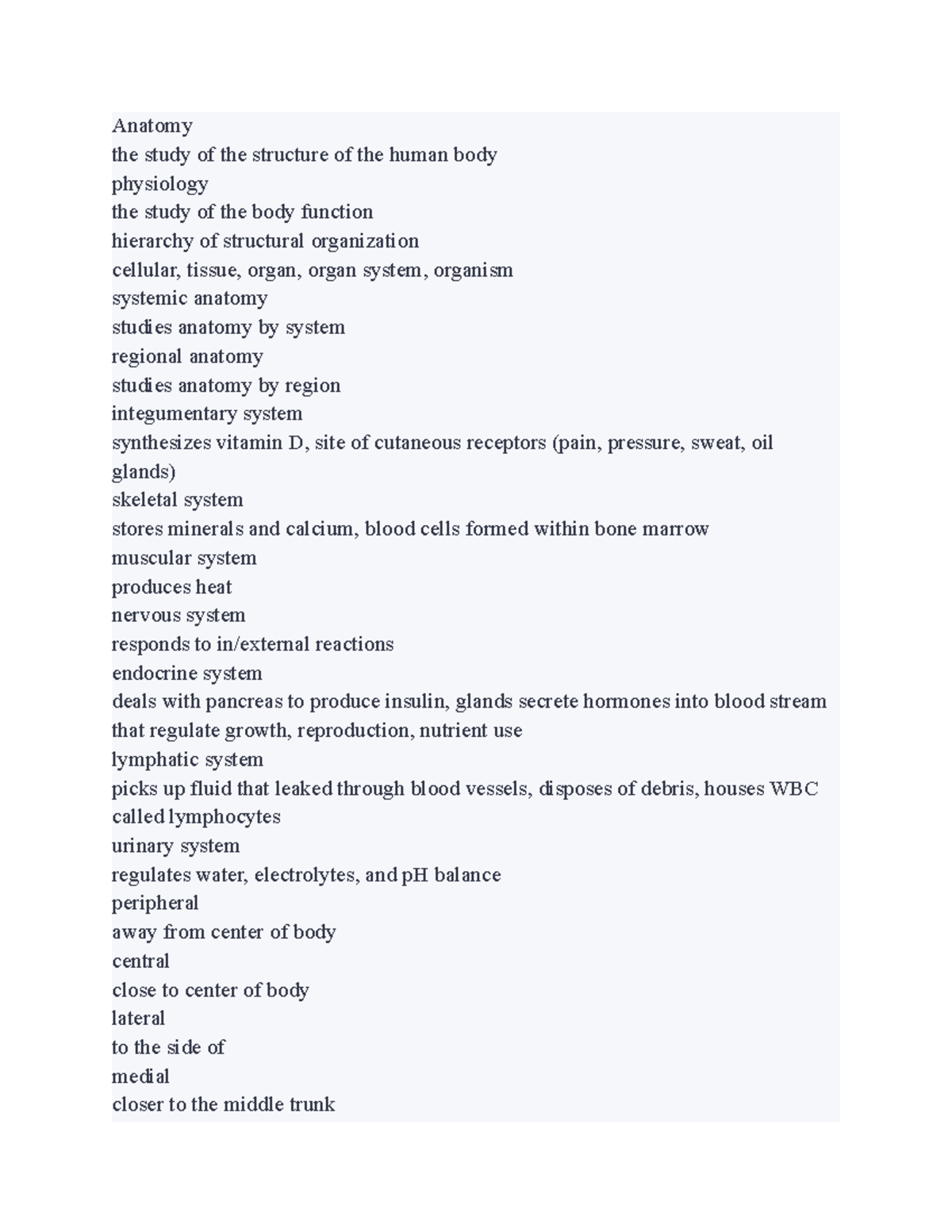 Anatomy Exam 2 - exam 2 answers - Anatomy the study of the structure of ...