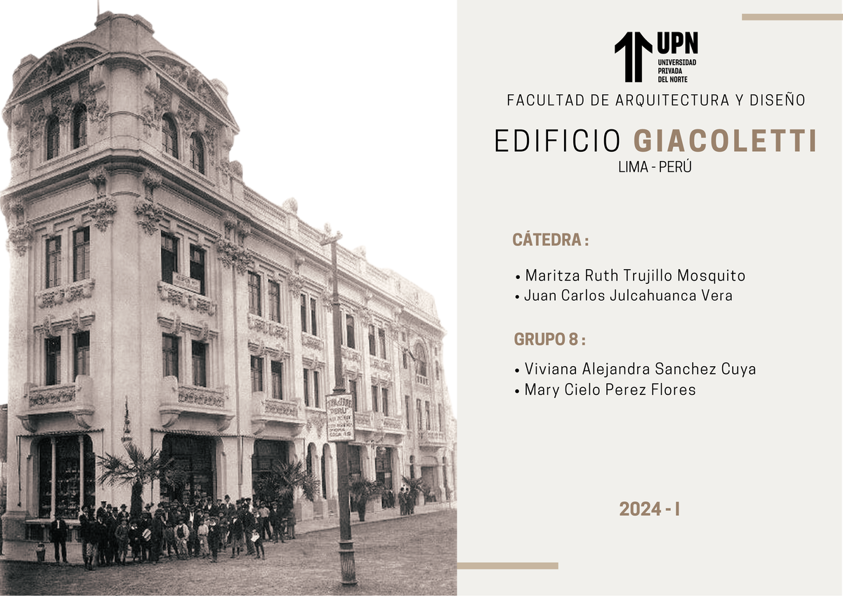 Análisis Urbano del Edificio Giacoletti - Taller de Arquitectura VI - 2024-I - Studocu