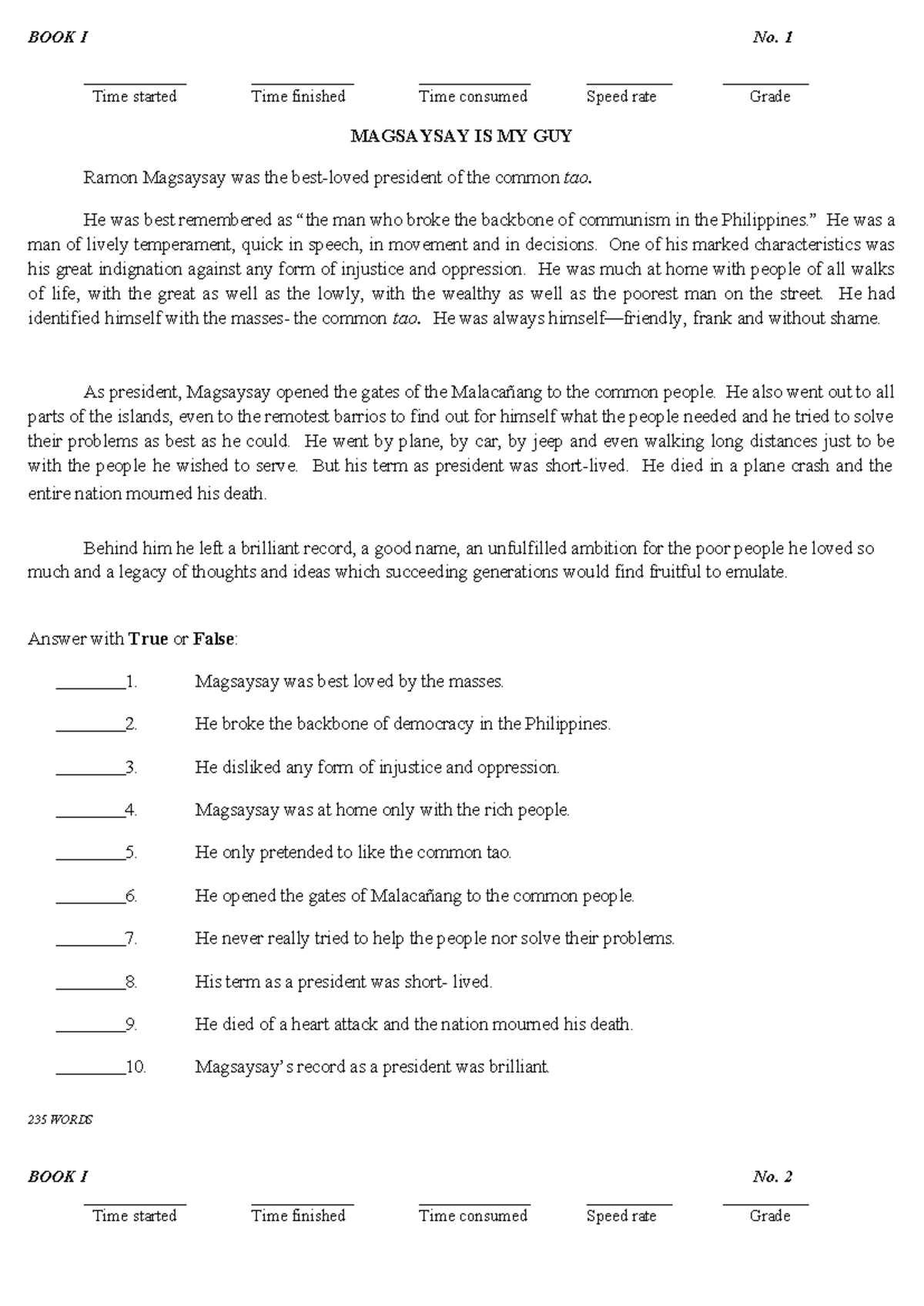 Reading Power G7: Understanding Texts and Answering Questions - Studocu