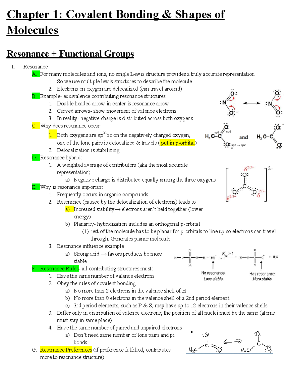 Chem 30A Chapter 1-3 Study Guide: Covalent Bonding & Resonance - Studocu