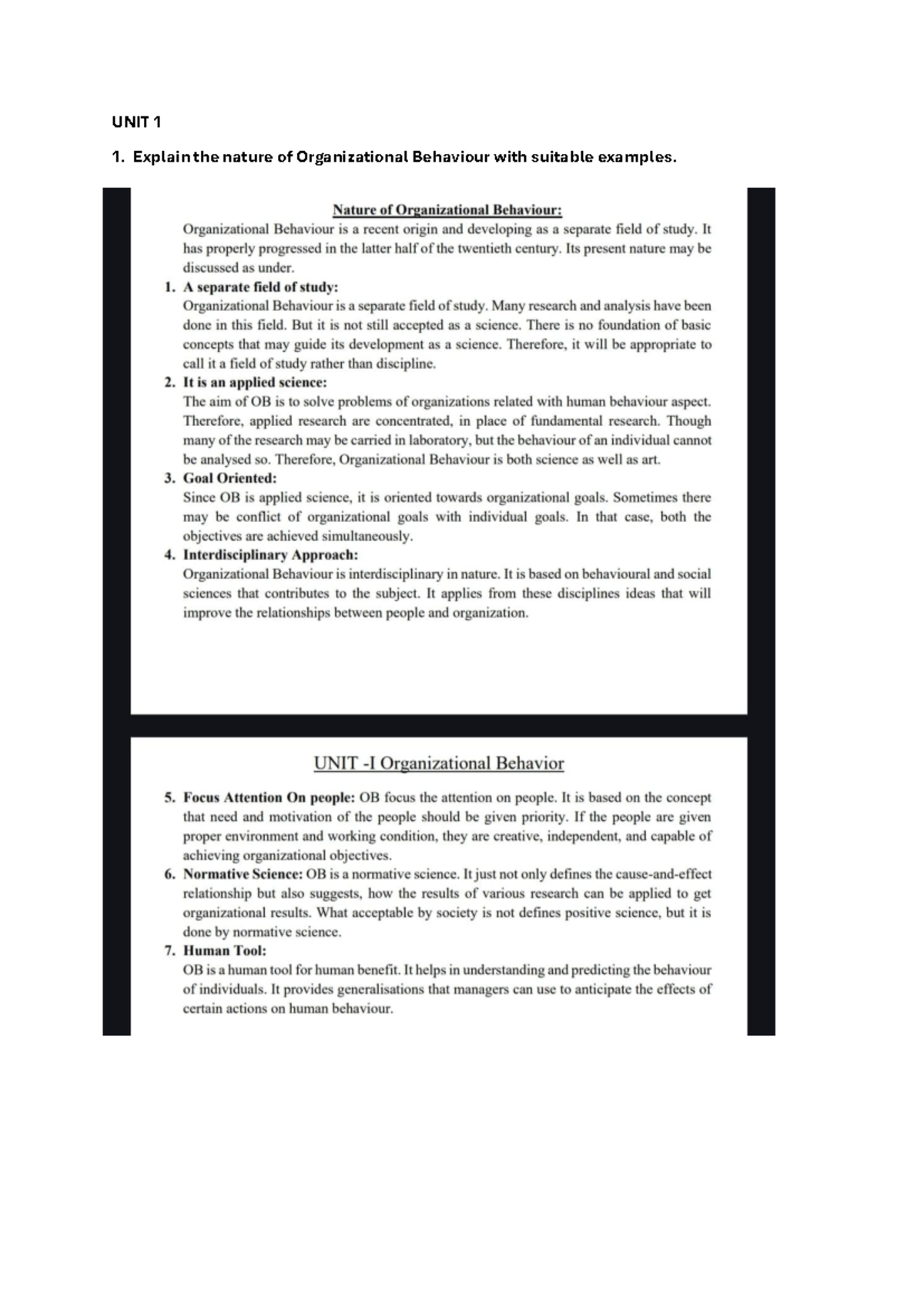 OB 101 Midterm Exam Notes: Understanding Organizational Behaviour - Studocu