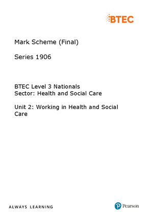 Unit 5 Coursework - this is what you need to do for unit 5 health and ...