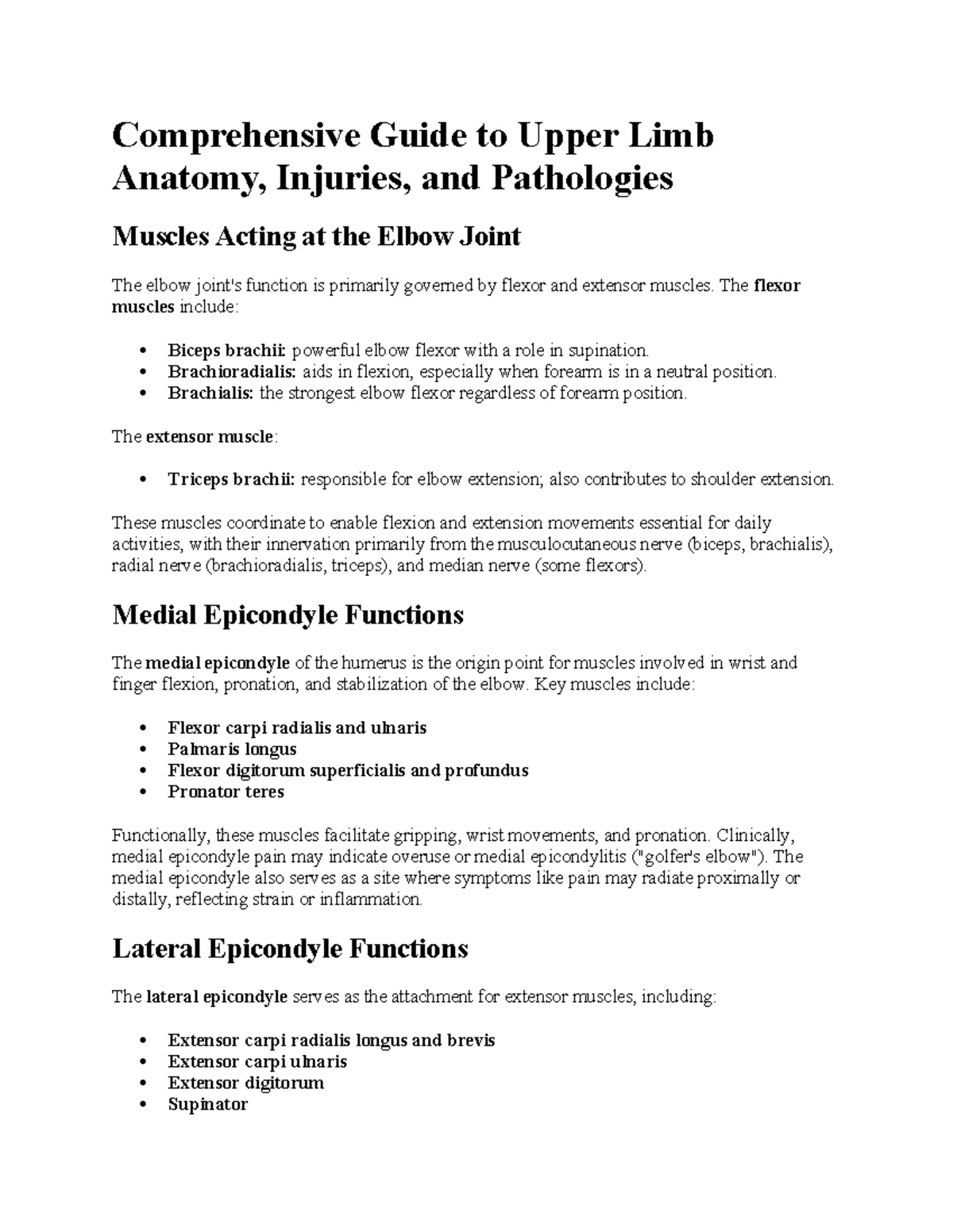 MSK IV - Exam 2 - Comprehensive Guide to Upper Limb Nerve Assessments ...