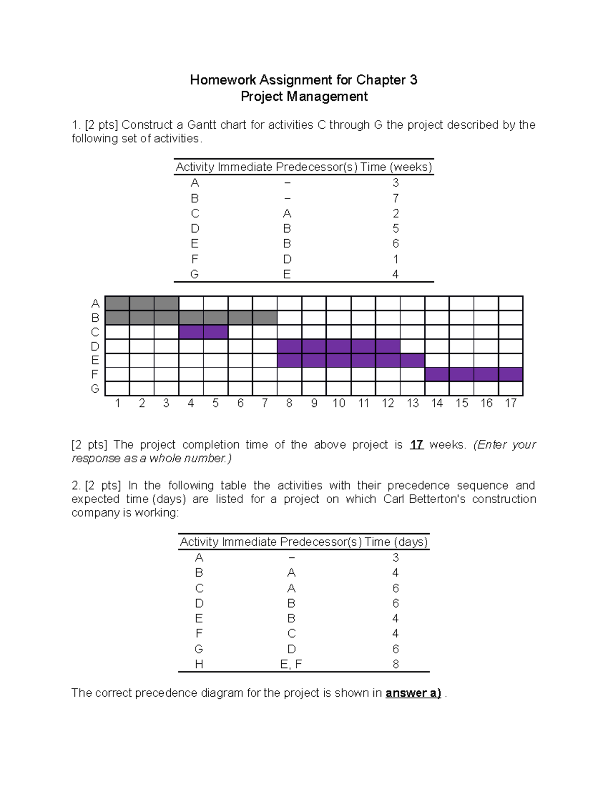 Chapter 3 - Homework solutions - Homework Assignment for Chapter 3 ...