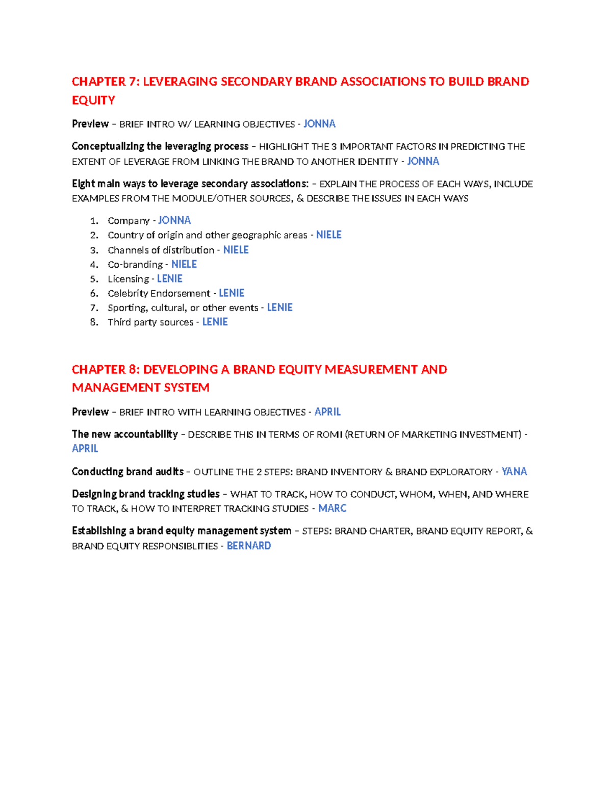 CH 7 8 Branding - CHAPTER 7: LEVERAGING SECONDARY BRAND ASSOCIATIONS TO ...