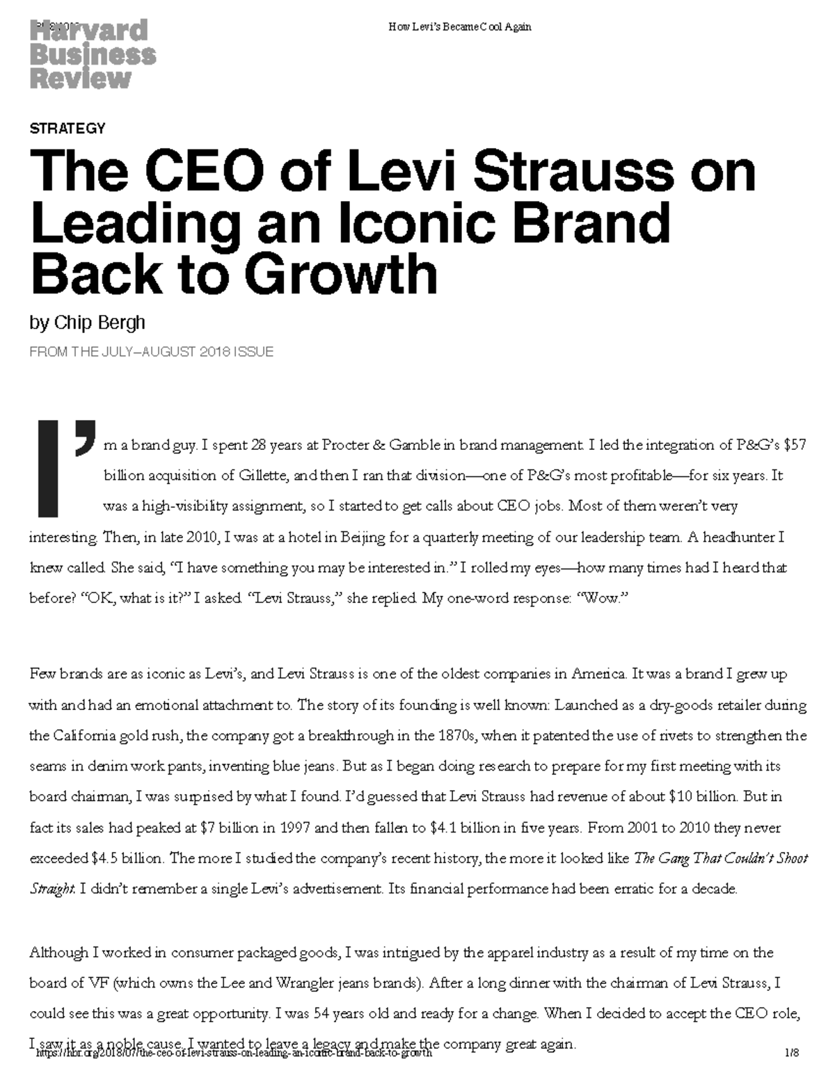 Levi Strauss & Co. Strategy: Insights from CEO Chip Bergh's Leadership ...