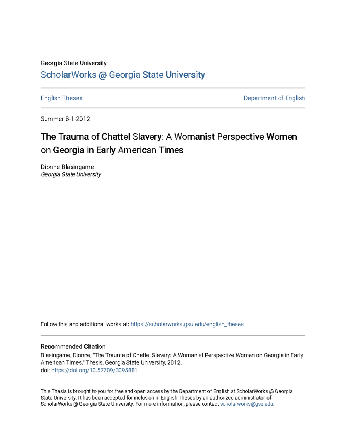 The Trauma of Chattel Slavery A Womanist Perspective Women on Ge ...