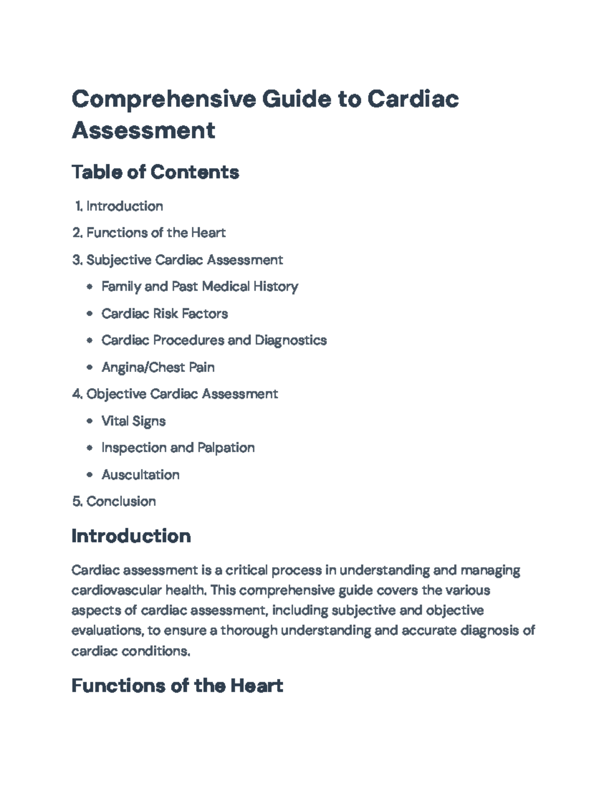 Comprehensive Guide to Cardiac Assessment - Overview and Techniques ...