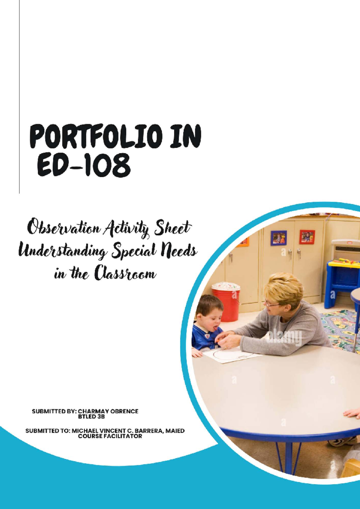 Observation Activity Sheet: Understanding Special Needs in the ...