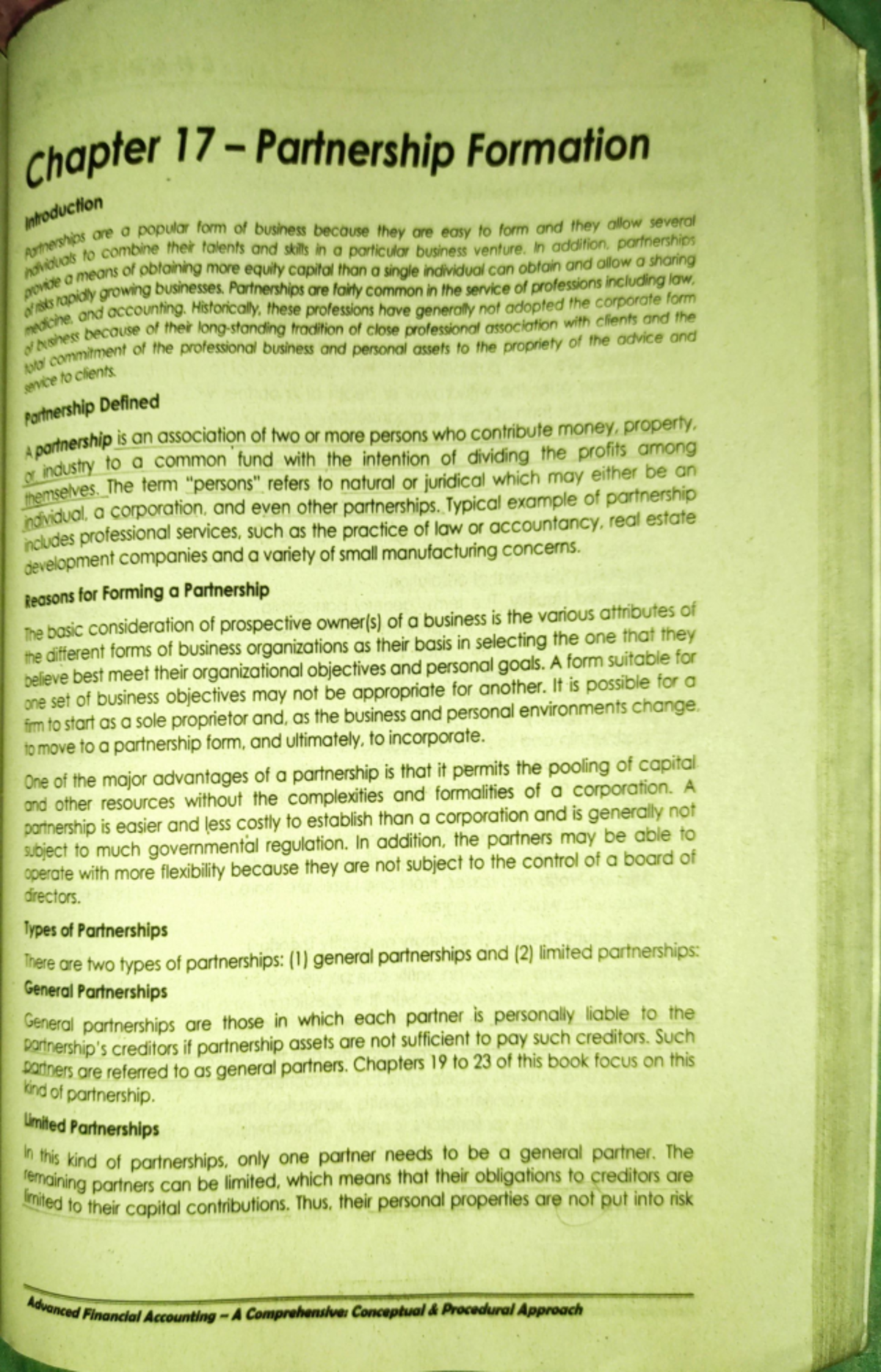 Chapter 17 - Book - Chapter 17 Partnership Formation introduction ...