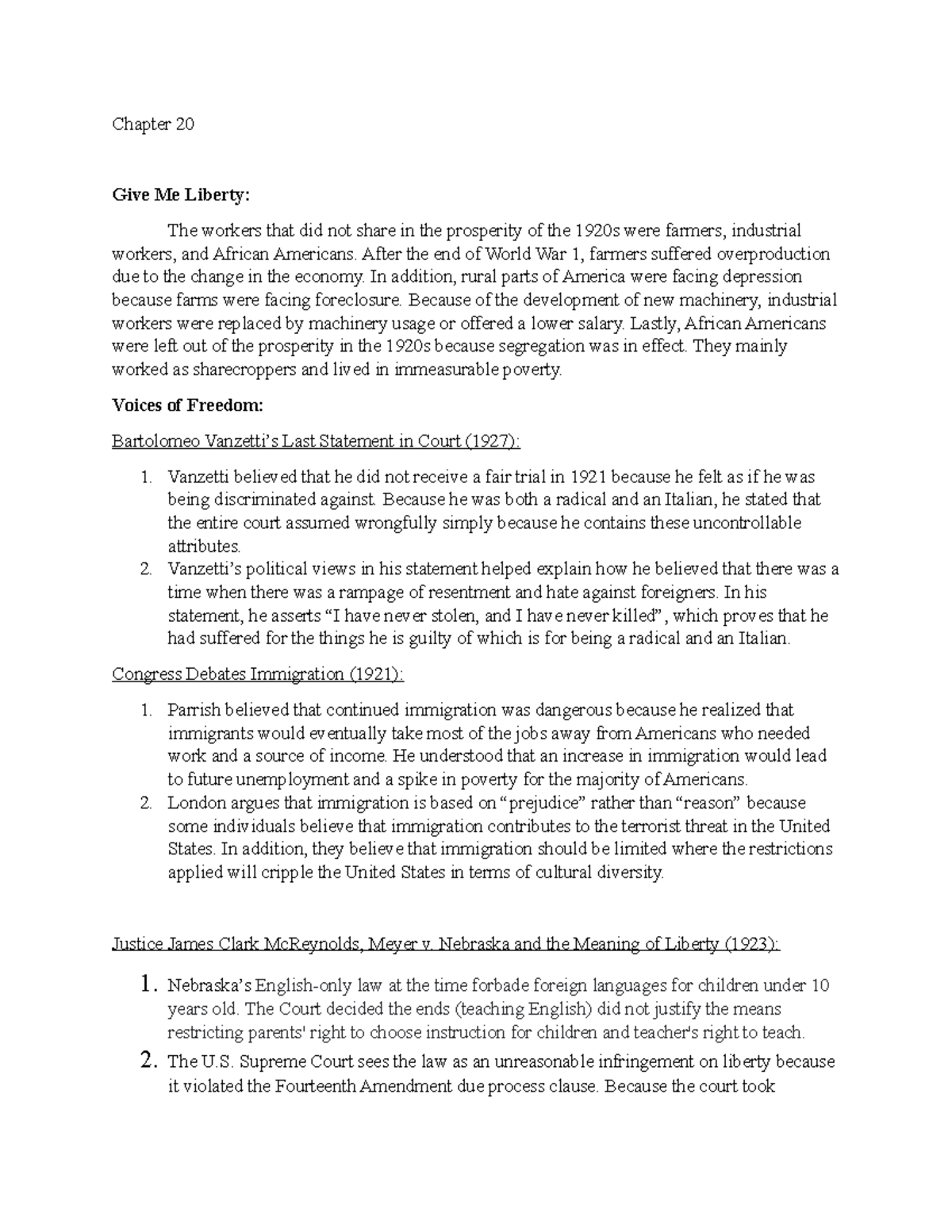 Chapter 20 Reading Assignment (HIST) - Chapter 20 Give Me Liberty: The ...
