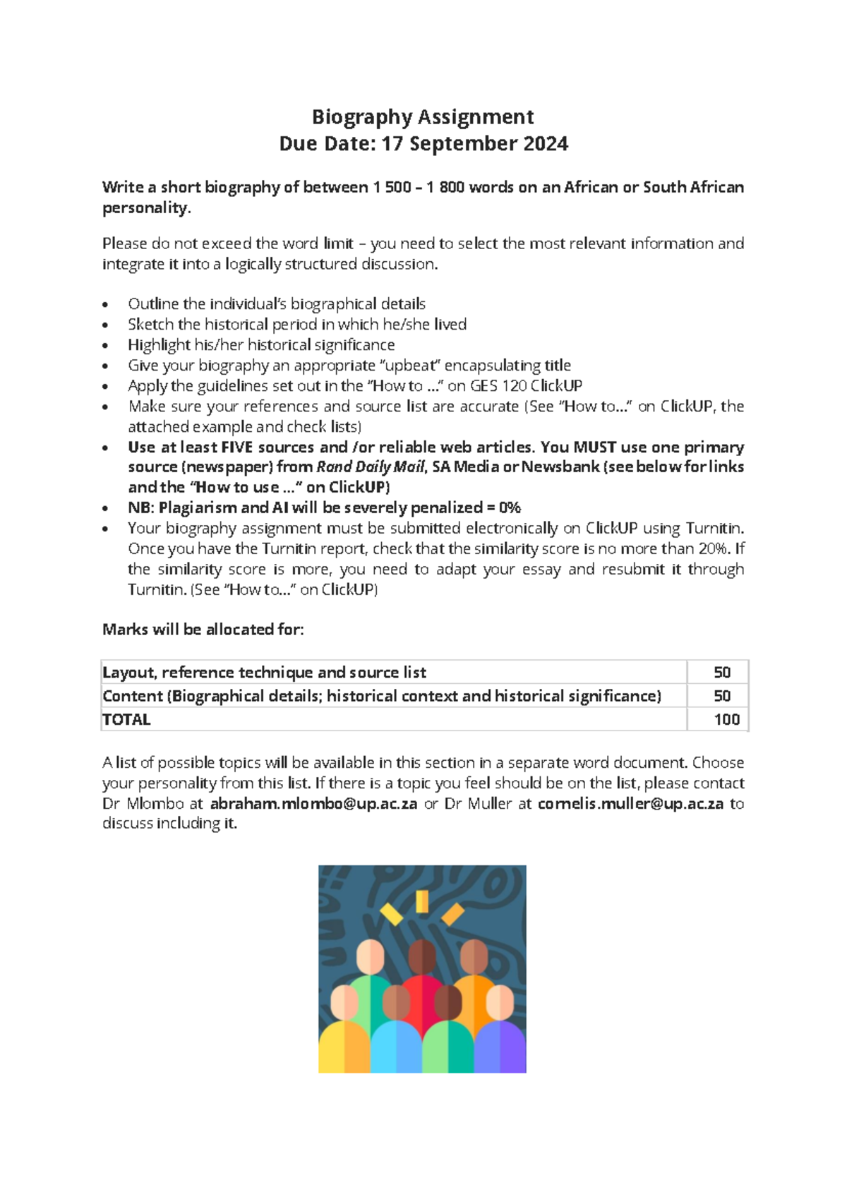 Biography Assignment Instructions - Biography Assignment Due Date: 17 ...