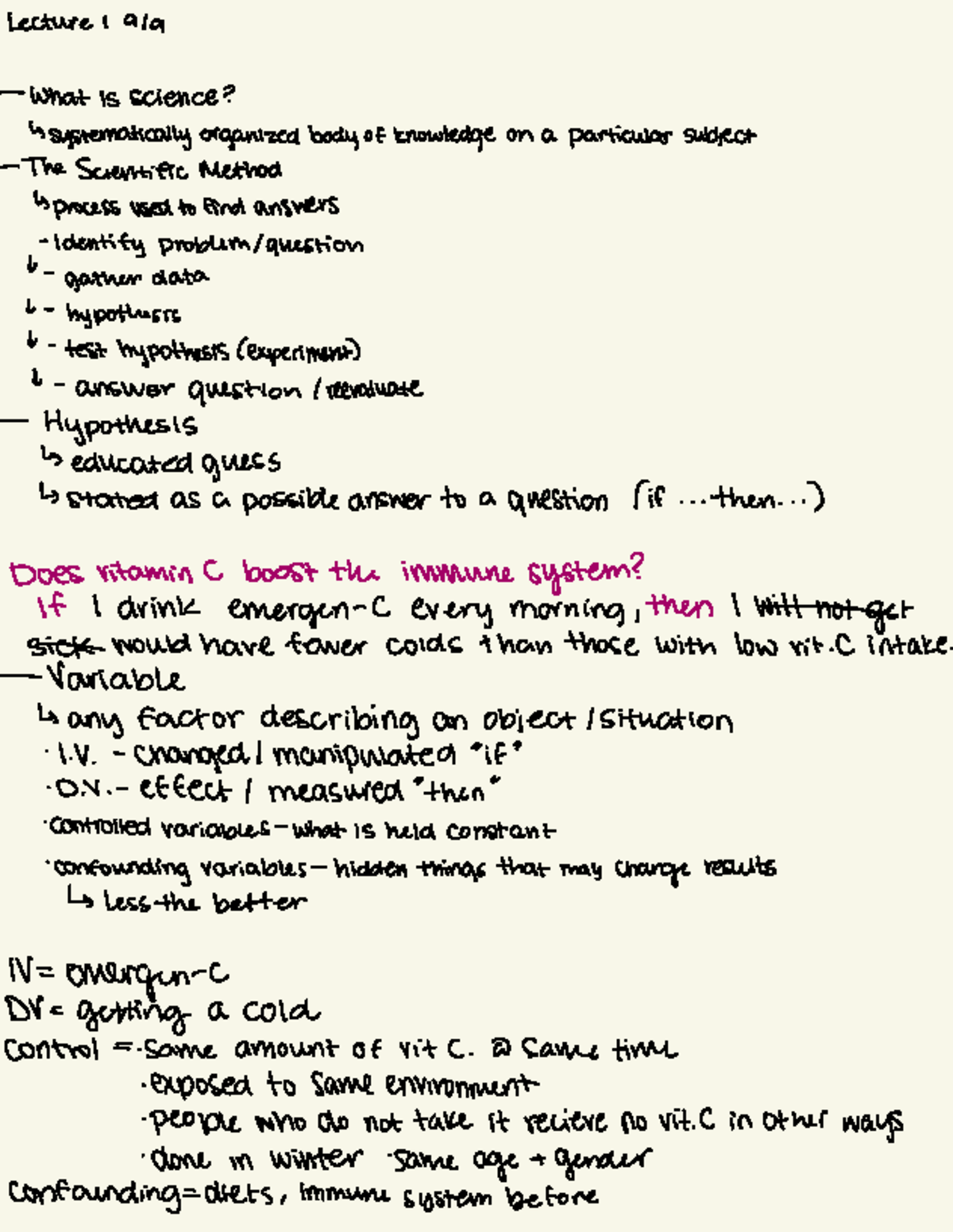 Lecture I: Understanding the Scientific Method and Variables - Studocu