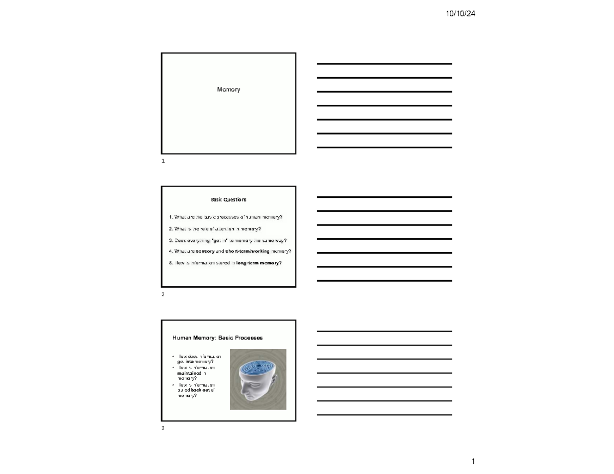 PSY 101: Human Memory Processes - Encoding, Storage & Retrieval ...