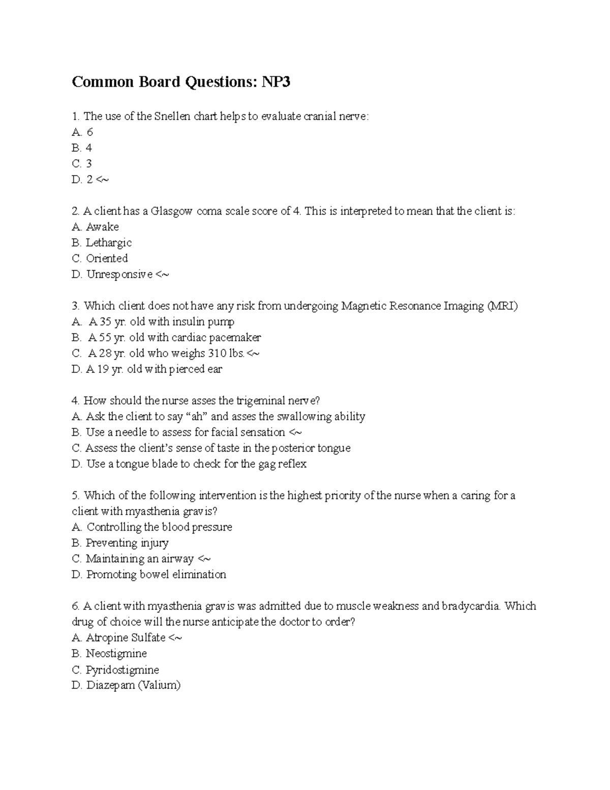 Common Board Questions NP3 NLE 2023 Review Guide - Studocu