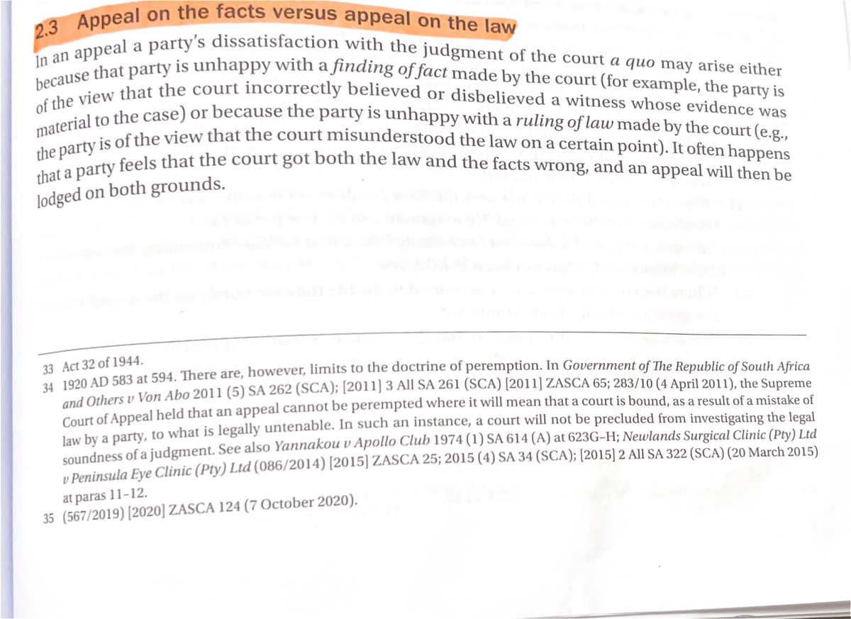 Appeals Part 2: Understanding Grounds for Fact and Law Challenges - Studocu