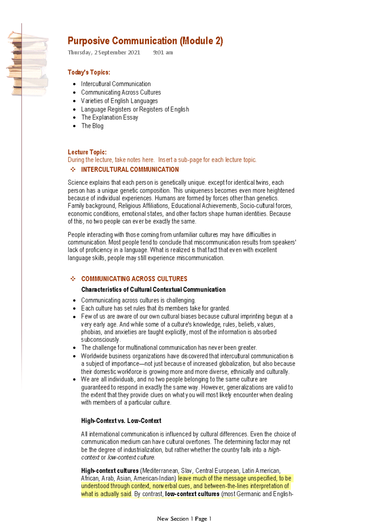 Purposive Communication (Module 2): Intercultural Insights and ...