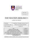 Quiz: Biology Report - Identification of Biological Molecules in Food ...