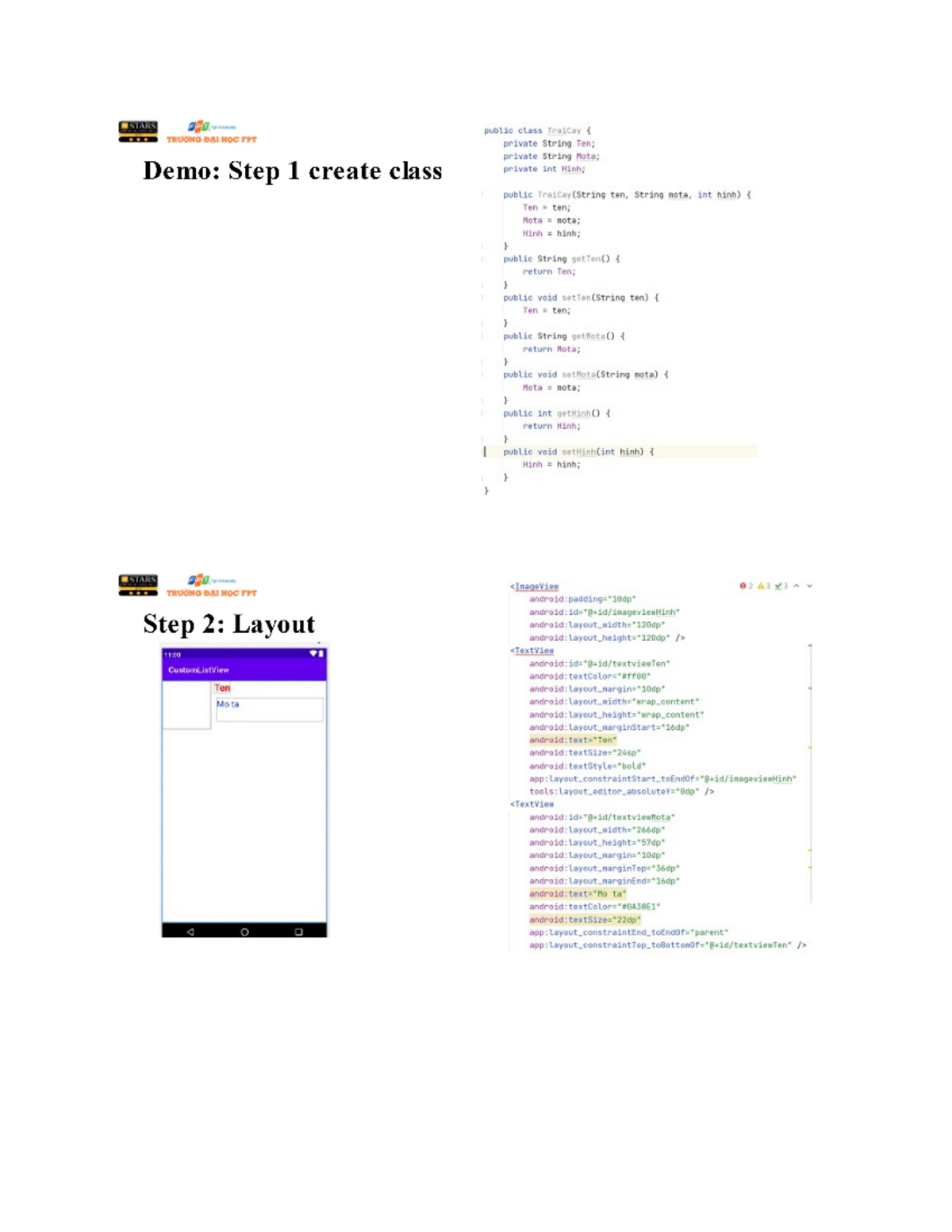 Custom Listview PRM392 Custom Listview PRM392 Tutorial Custom Listview PRM392 - public class ...