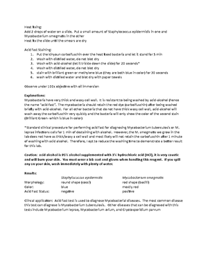 Sample Lab Report (Perfect Format) - Lab Report: Bacterial Unknown ...