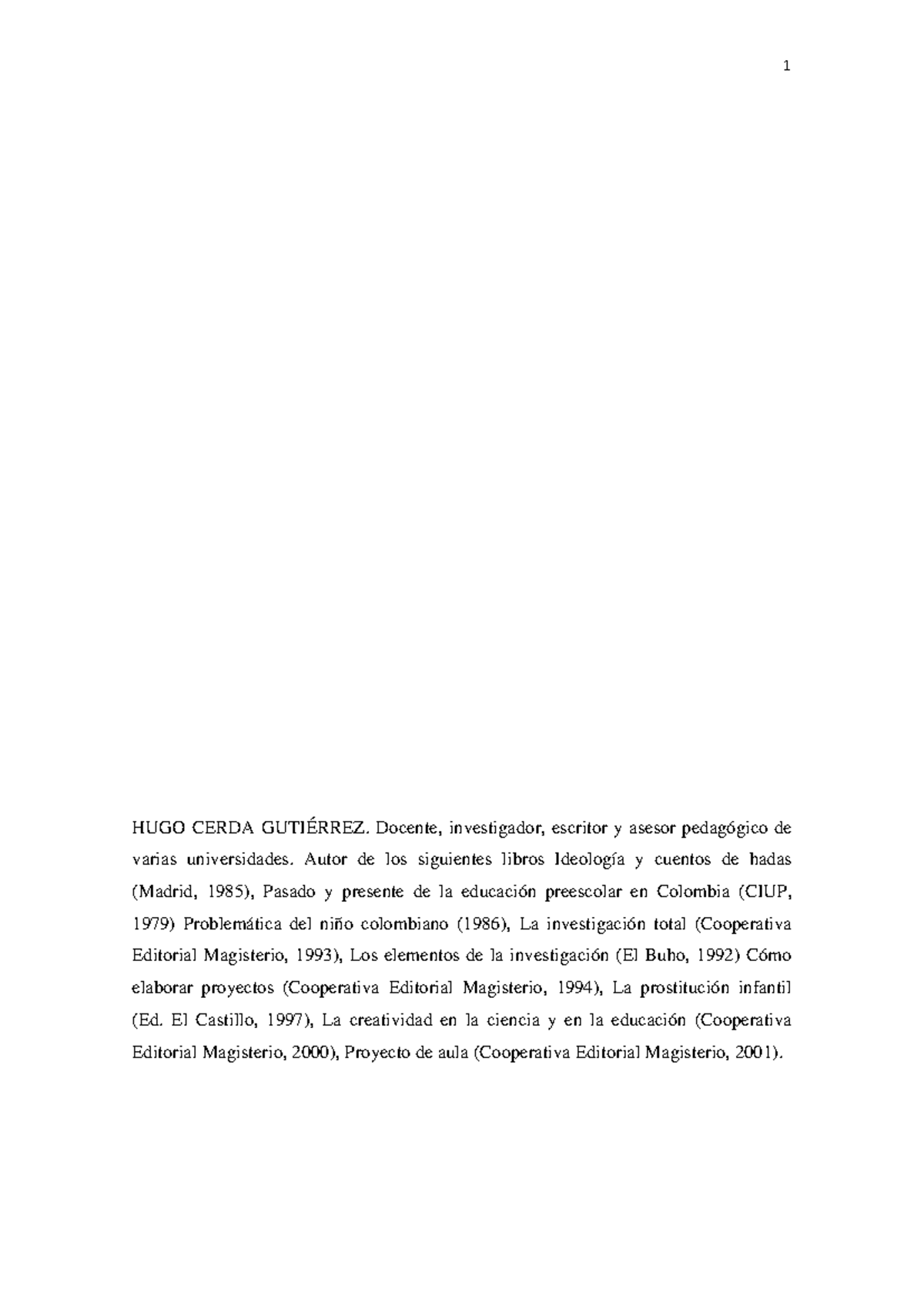 Hugo Cerda - Guía para la Elaboración de Proyectos Educativos - Studocu