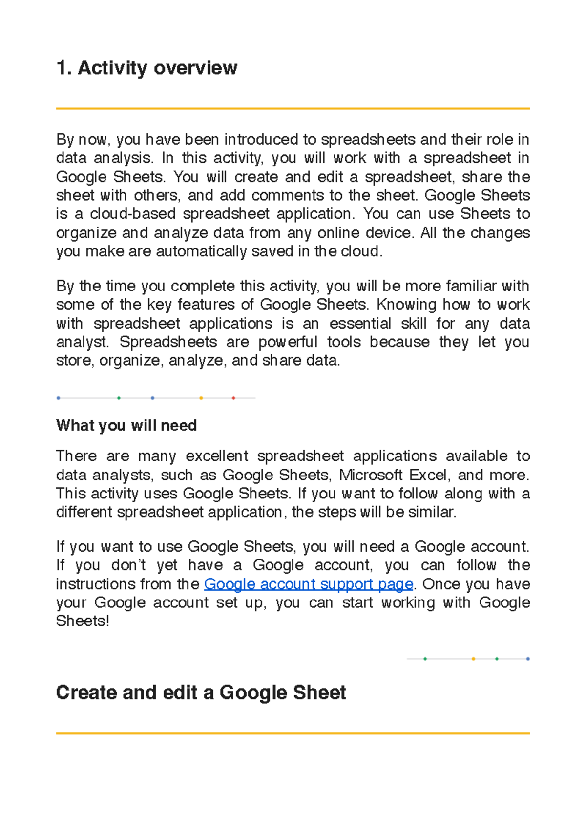 Week 3 Activity: Intro to Google Sheets Basics & Collaboration - Studocu