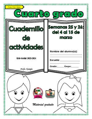 4° s25 y 26 Planeación Profa Kempis - Planeación Profa. Kempis Ciclo escolar 2023- 2024 Semana ...