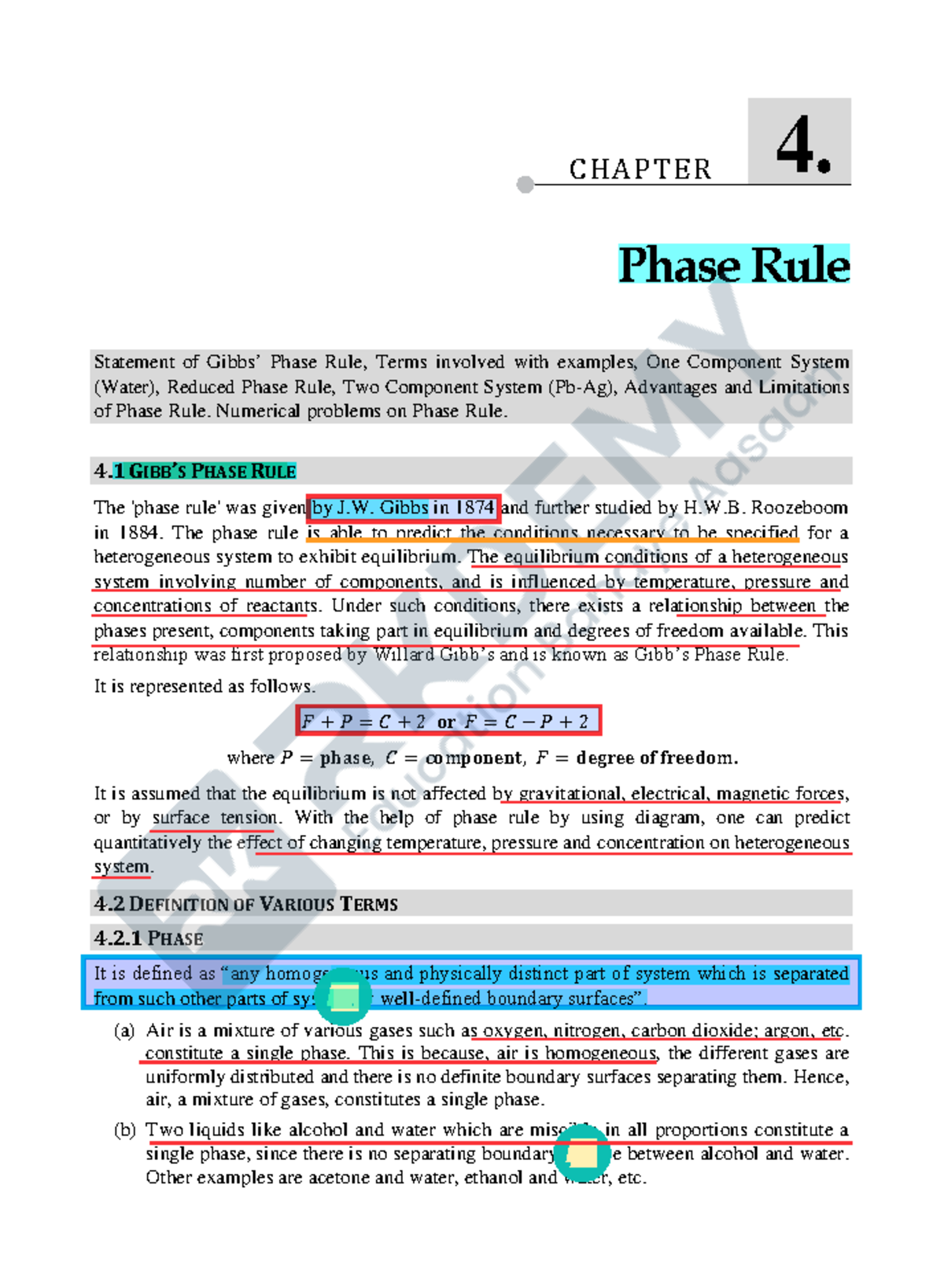 CHAPTER 4: Phase Rule in Engineering Chemistry I - Concepts ...