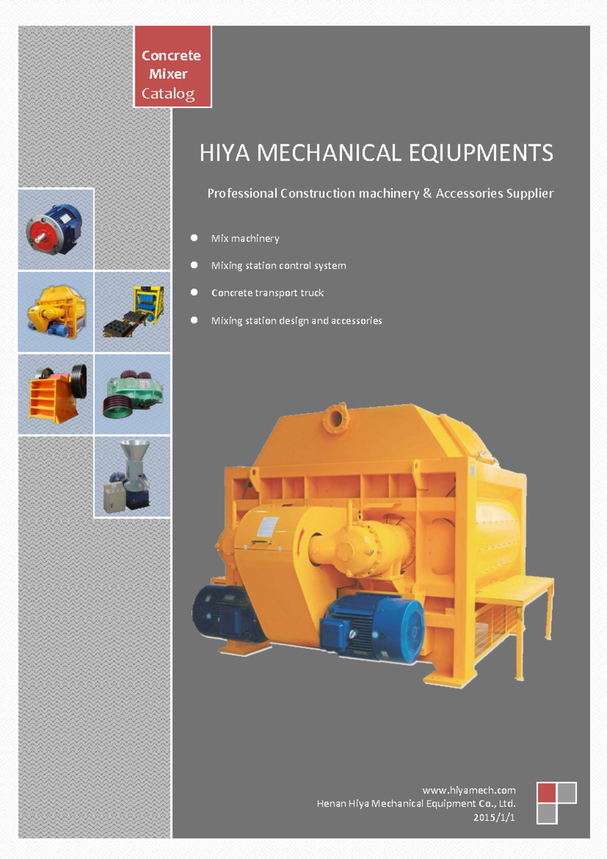 Concrete Mixer Catalog - HIYA MECHANICAL EQUIPMENTS - Studocu