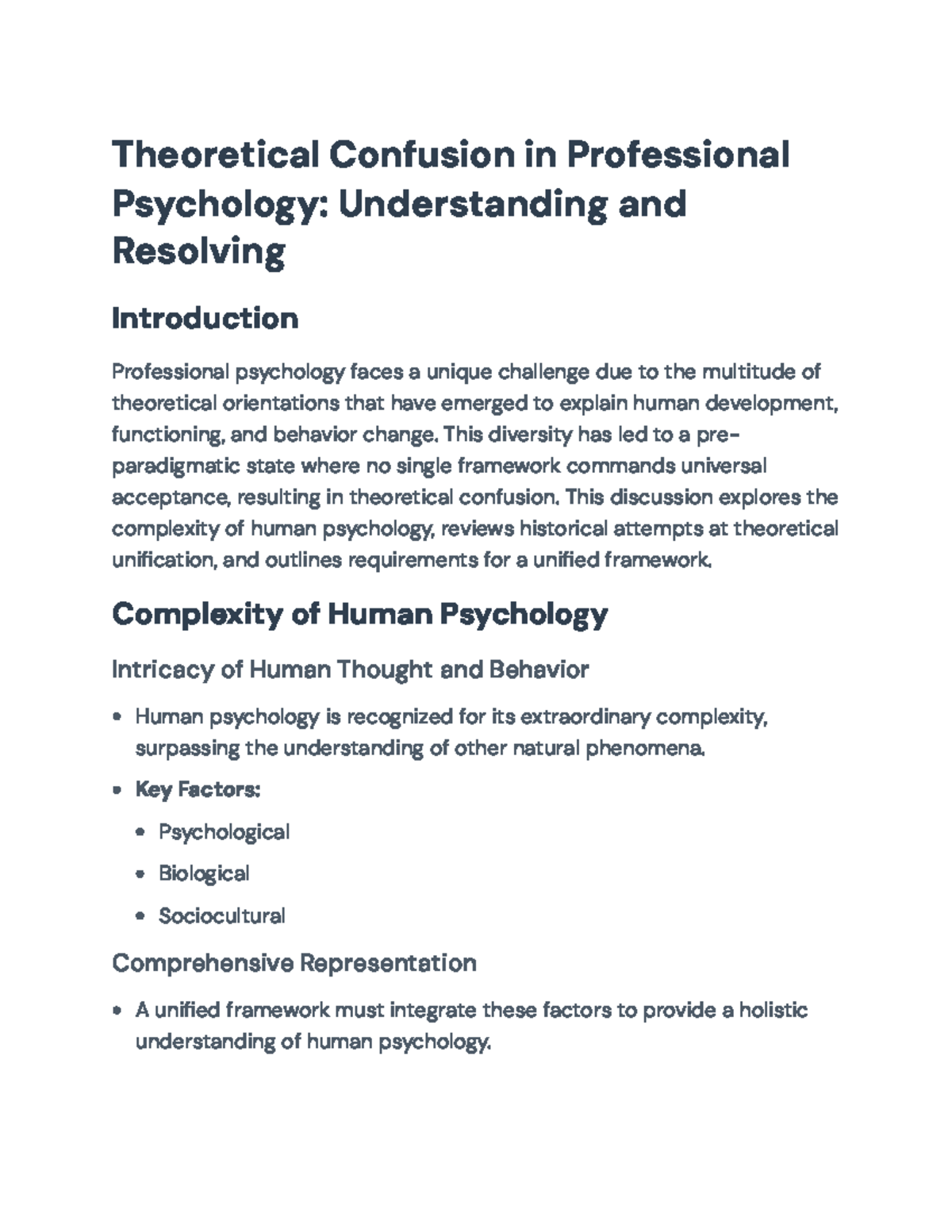 Understanding Theoretical Confusion in Professional Psychology ...