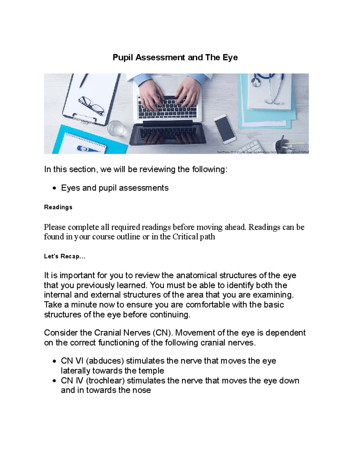 Pupil Assessment and Eye Anatomy: Key Concepts and Techniques - Studocu