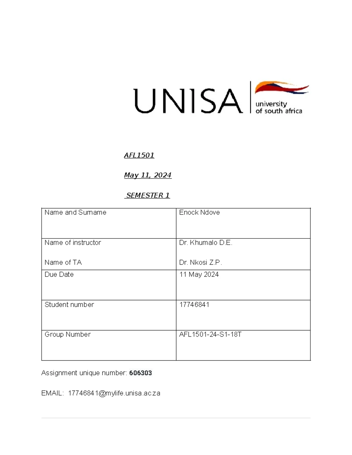 AFL1502 Isizulu Assignment 11 AND 21 S2 MEMO 2017 - AFL1502 ISIVIVINYO 11 S2 2017 IZIMPENDULO ...