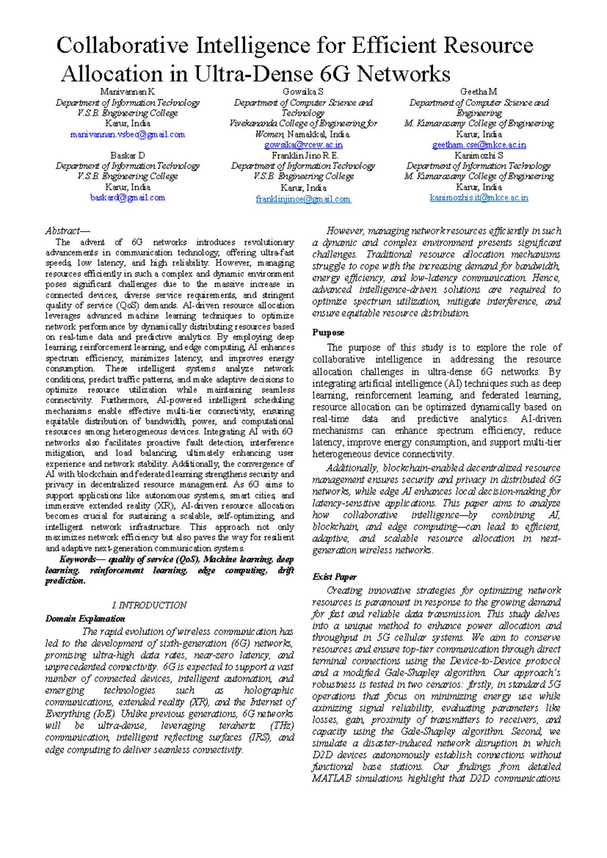 Collaborative Intelligence for Resource Allocation in 6G Networks - Studocu