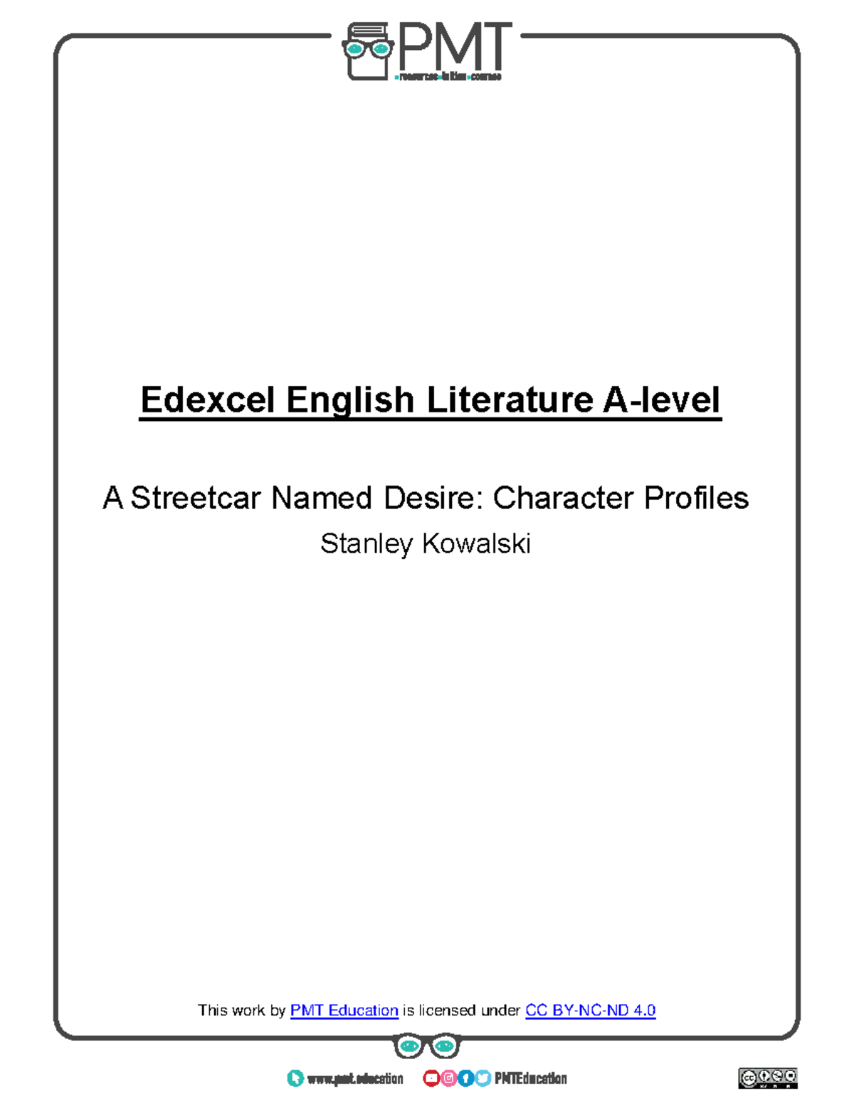 Edexcel English Literature: A Streetcar Named Desire - Stanley Kowalski ...
