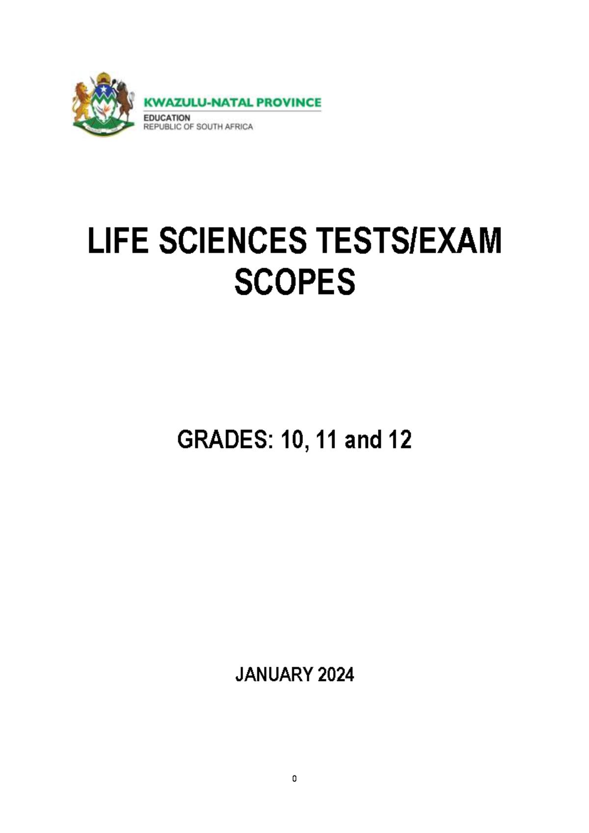 2024 LFSC Gr10-12 Lifesci Tests & Exam Scopes Overview - Studocu