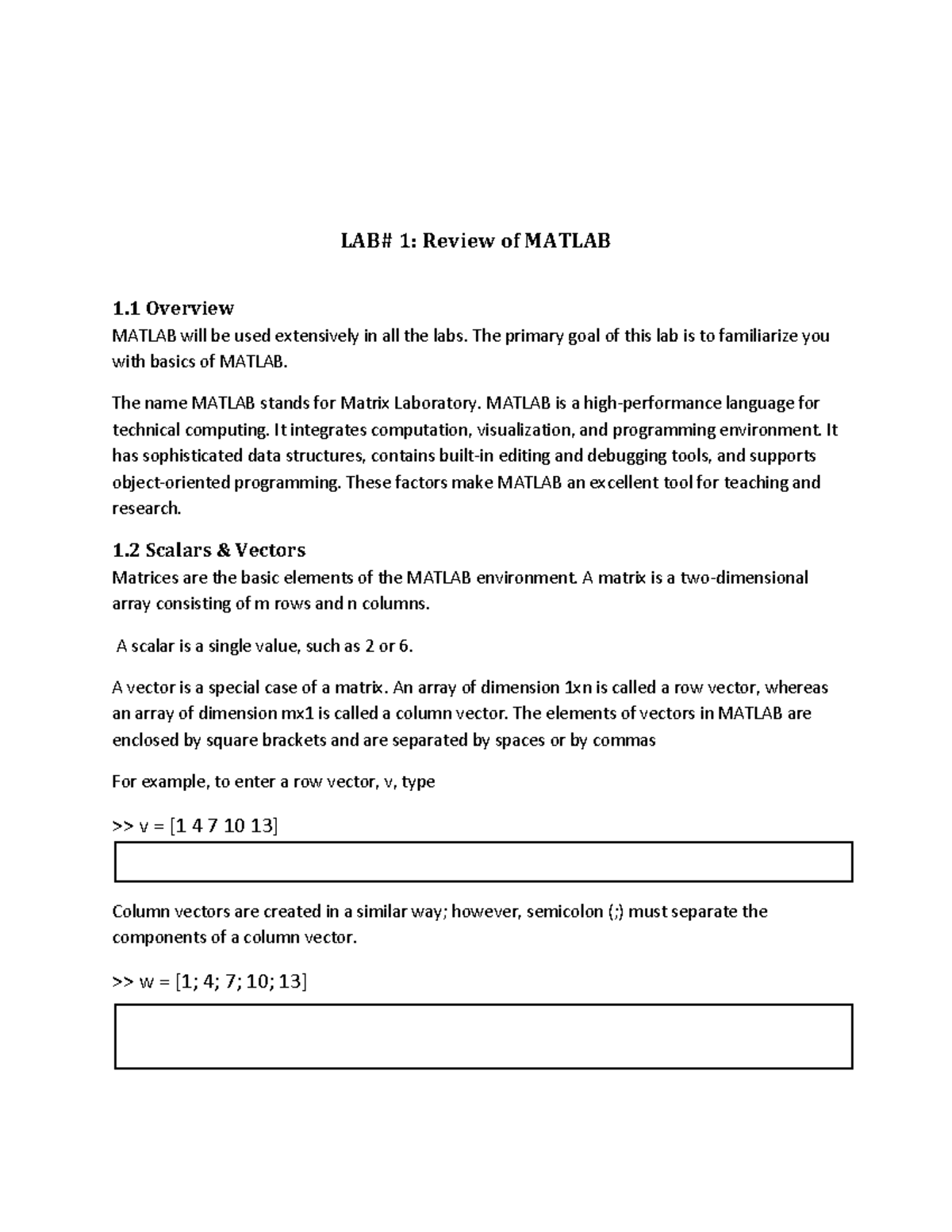 Digital Signal Processing Lab Manual (EE 101): MATLAB Basics and Overview - Studocu