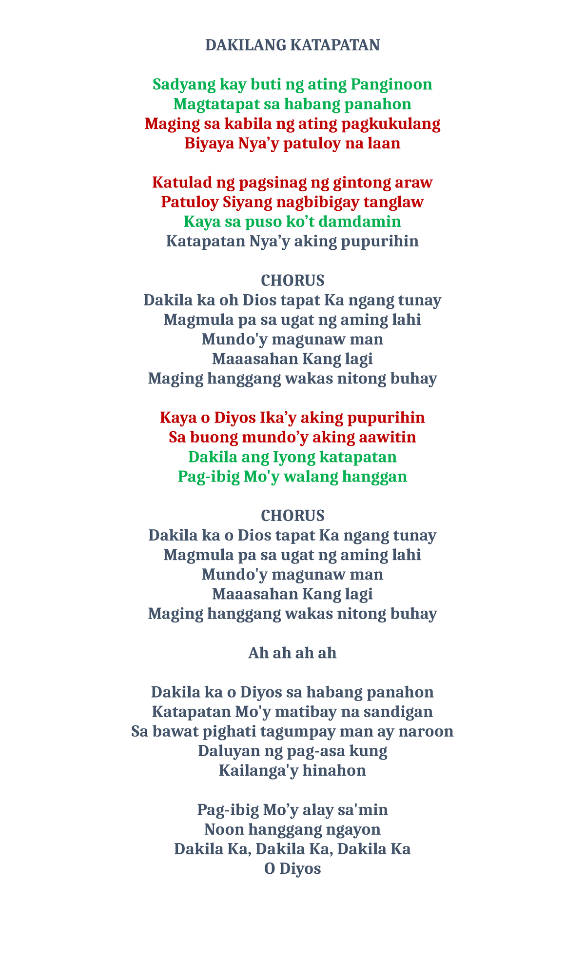 Pagsasuri ng Awit: Dakilang Katapatan - 2023 Essay Notes - Studocu