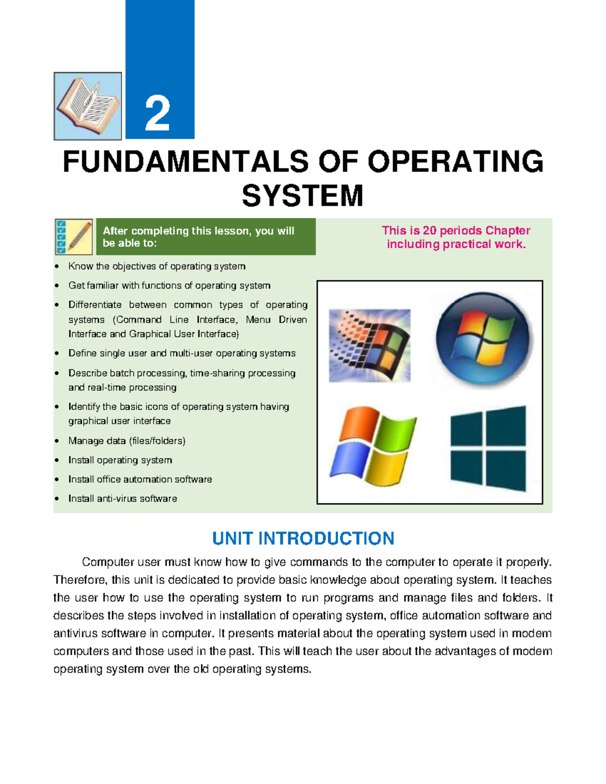 Chapter 2: Fundamentals of Operating Systems - Class 9 Computer Studies - Studocu