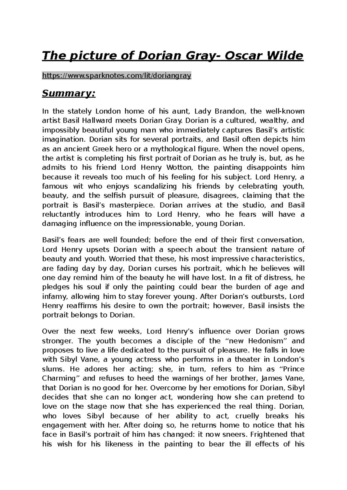 LIT101: Moral Corruption in Dorian Gray - A 400-Word Essay Analysis ...