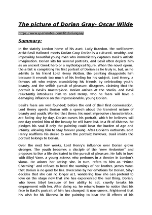 400 word dorian gray lit essay - In Oscar Wilde's "The Picture of ...