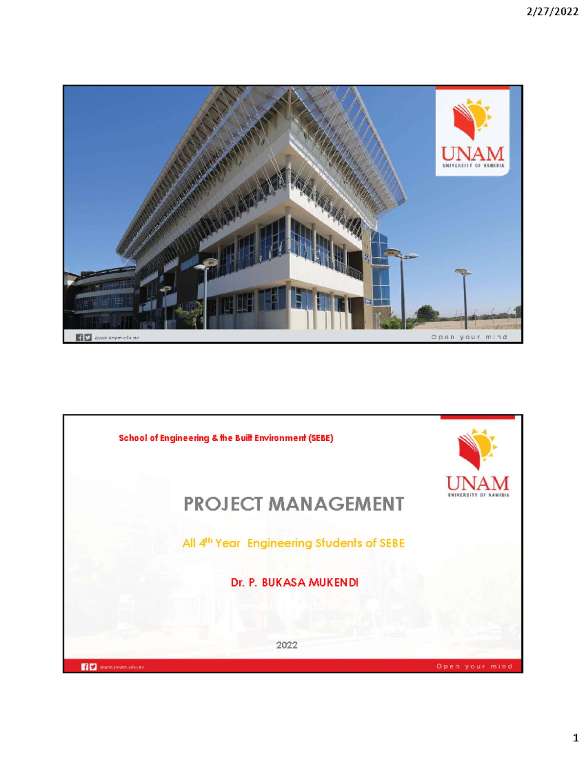 SEBE Project Management: Foundational Elements for 4th Year Engineering ...