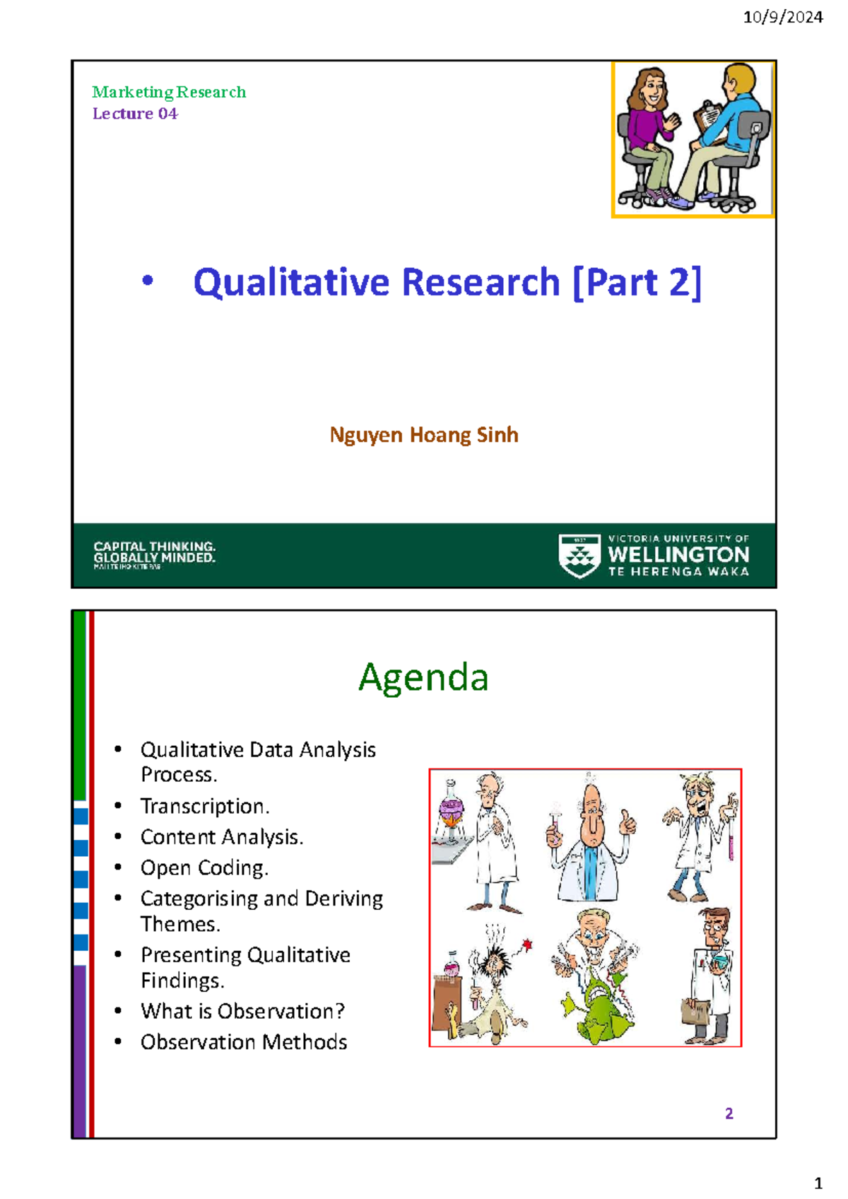 MKTG 101 Lecture 04: Qualitative Research & Data Analysis Techniques ...