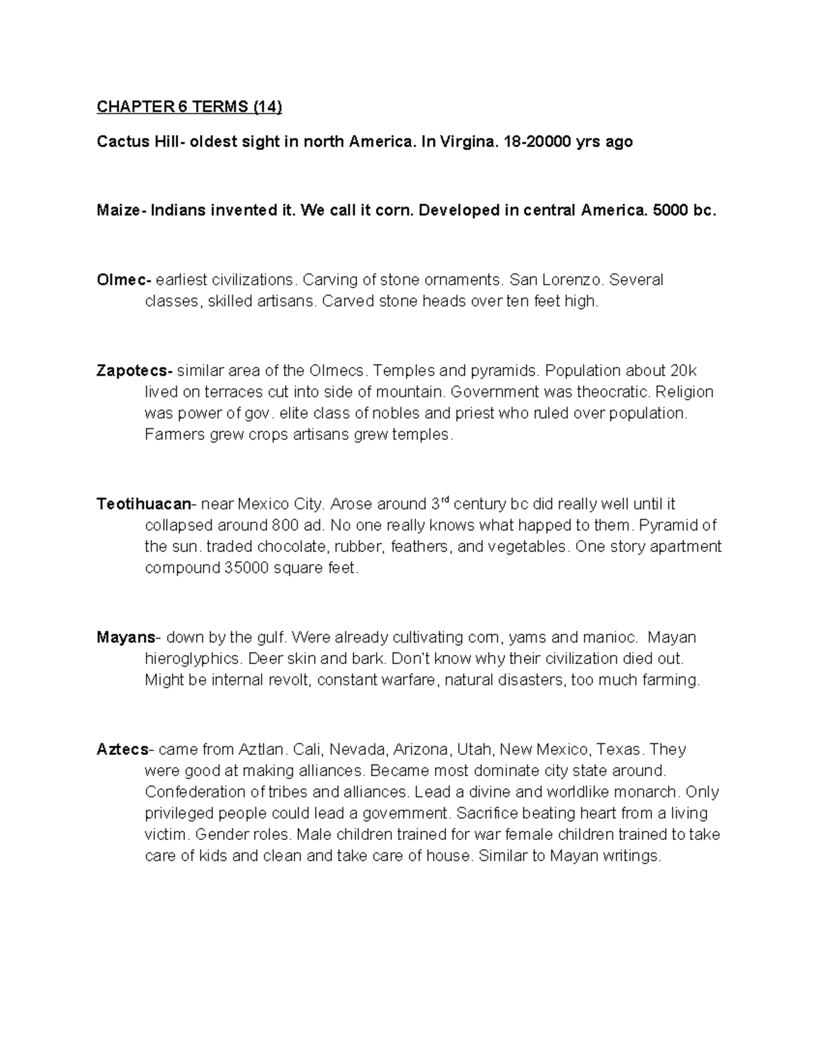Key Historical Civilizations of Pre-Columbian America (HIST 101) - Studocu