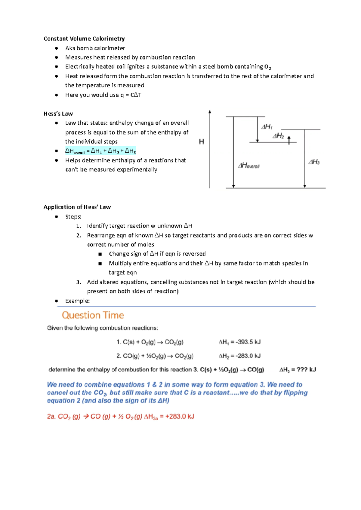 Calorimetry - Constant Volume Calorimetry Aka bomb calorimeter Measures ...
