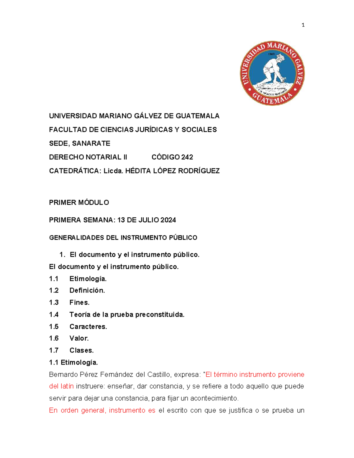Derecho Notarial II: Generalidades del Instrumento Público - Clase 1 ...