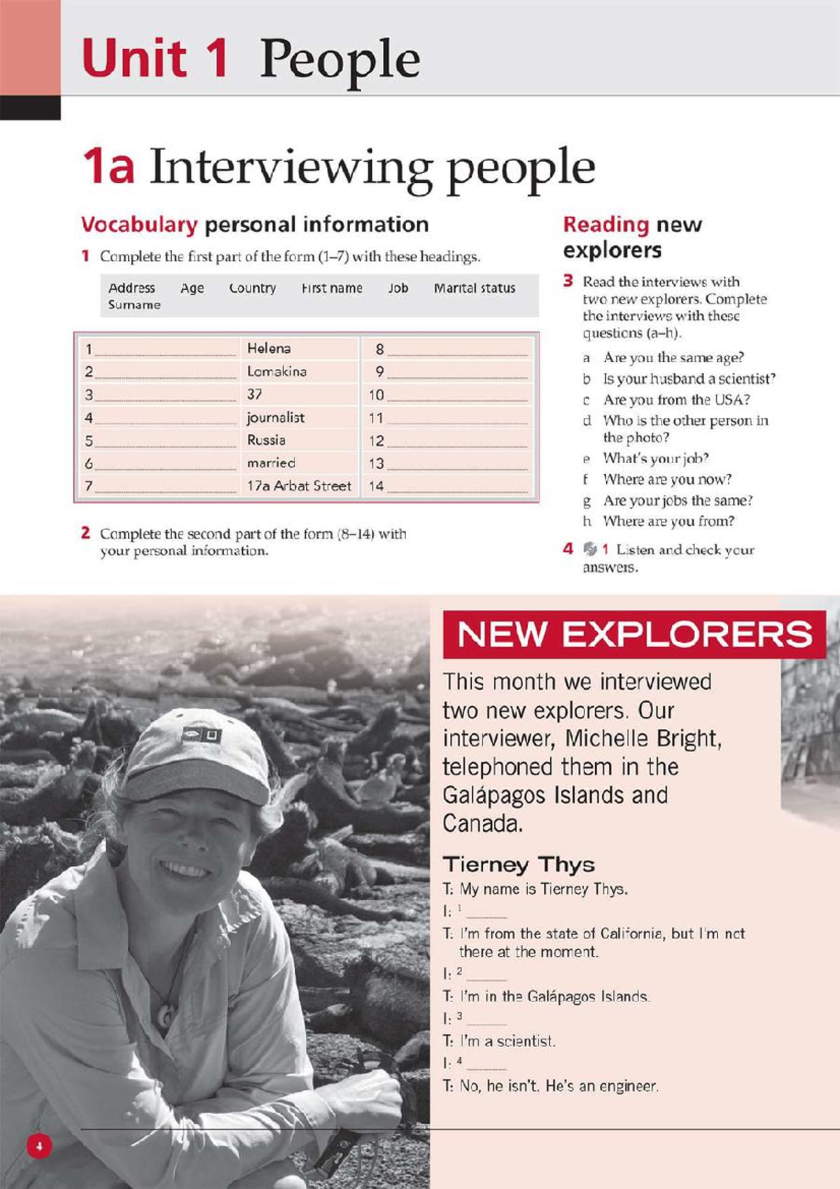 English Language 2nded Unit 1 Workbook: Interviewing People & Explorers ...